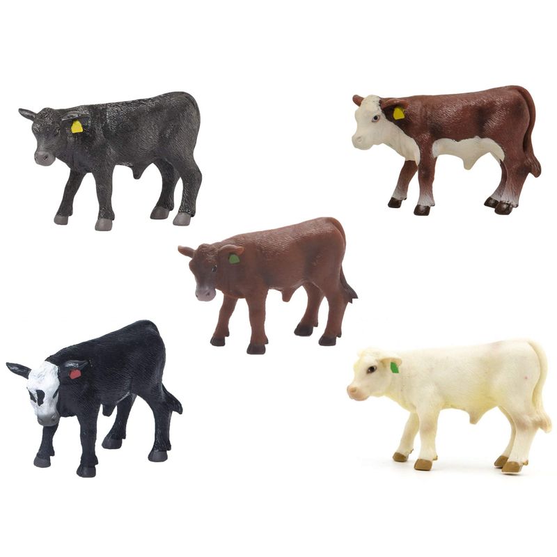 Little Buster Toys Calves Set - 5 Pack; Black Angus, Hereford, Red ...