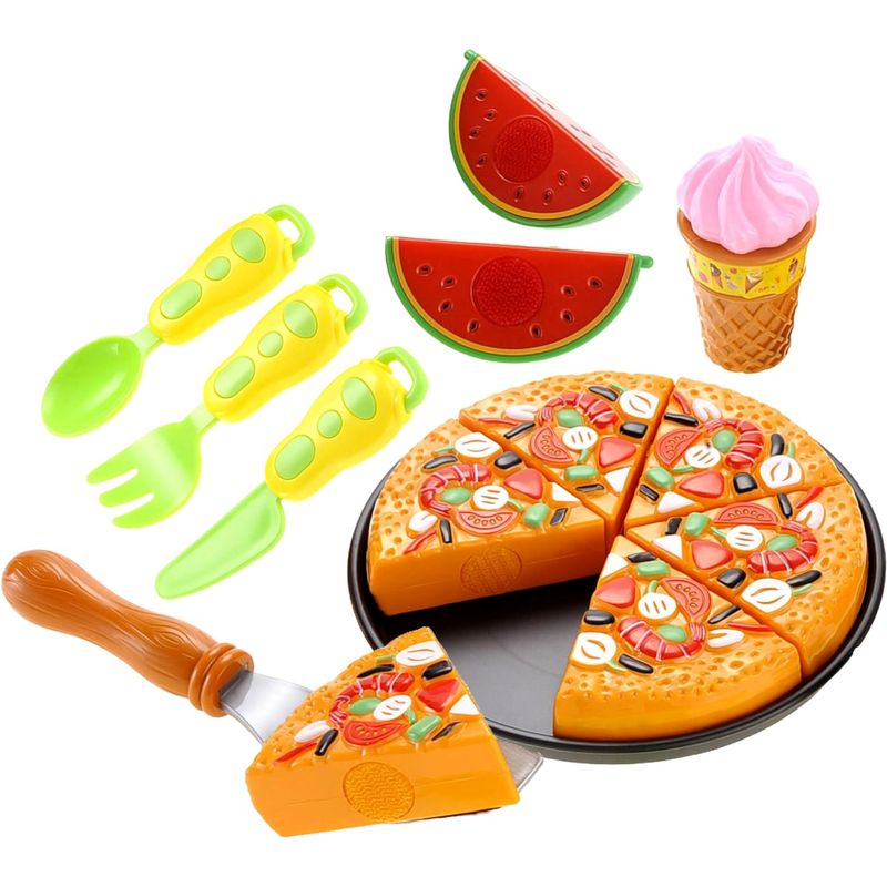 Cutting Play Food for Toddler Kids Toy Kitchen, Pizza Toy Set Pretend ...