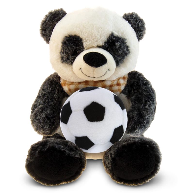 DolliBu Sitting Panda Stuffed Animal with Soccer Ball - Soft Huggable ...