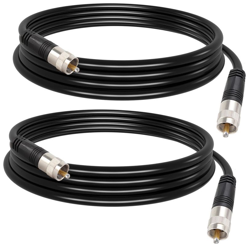 exgoofit RG8X Jumper Cable 6ft, 2 Pack PL259 Coaxial Jumper, CB Coax ...