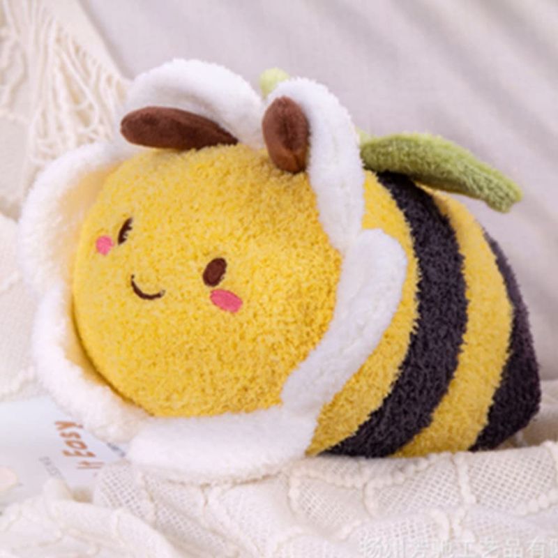 OUKEYI 12 Inch Bee Plush Toy, Cuddly Bee Pillow ，Soft Honeybee Hugging ...