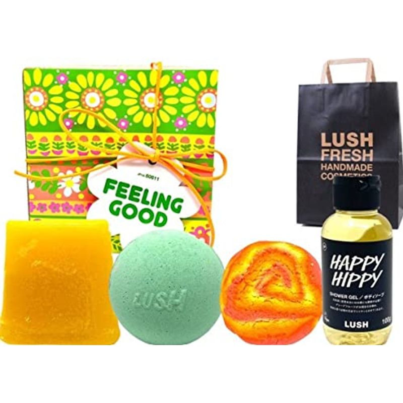 Lush LUSH Gift Set Feeling Good Shower Gel Bath Bomb Soap Cosmetics ...