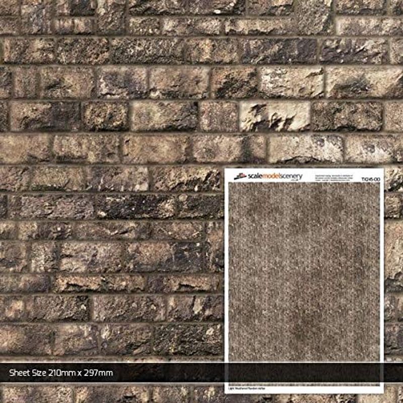 Scale Model Scenery TX245-OO Light Weathered Random Ashlar Brick Paper ...