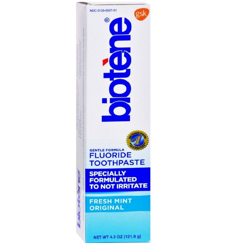 Biotene Gentle Formula Fluoride Toothpaste, Fresh Mint 4.3 oz (Pack of ...