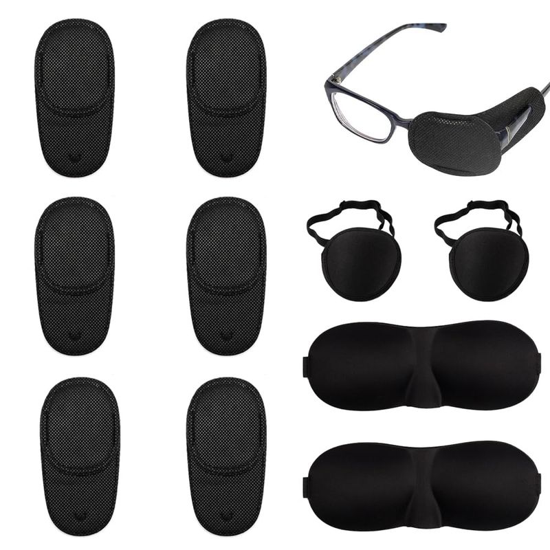 10Pcs Glasses Eye Patch Black Non-Woven Fabric Eye Patches Soft ...