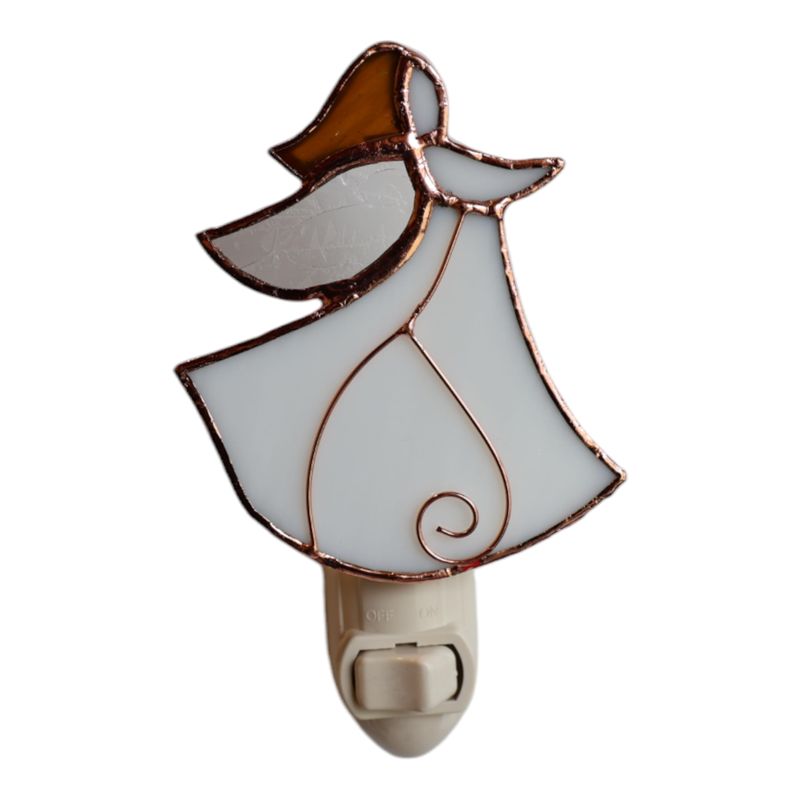 Gift Essentials Angel Night Light Stained Glass Nightlight Plug in with ...