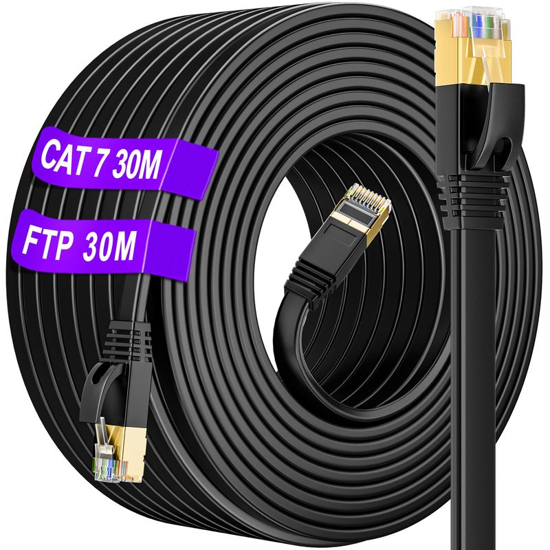 Ethernet Cable 30m Cat 7 Outdoor & Indoor, High Speed Internet Cable ...