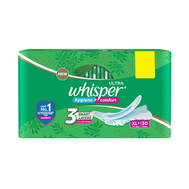 Whisper Ultra Clean Sanitary Pads - 30 Pieces (XL Plus) - EveryMarket