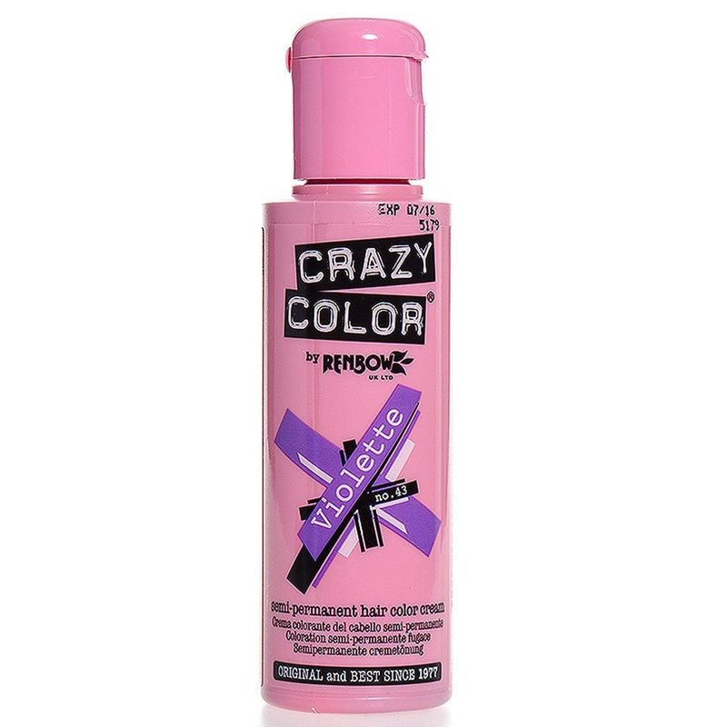 Crazy Color Semi Permanent Hair Color Cream Violette No.43 100ml , 4 ...