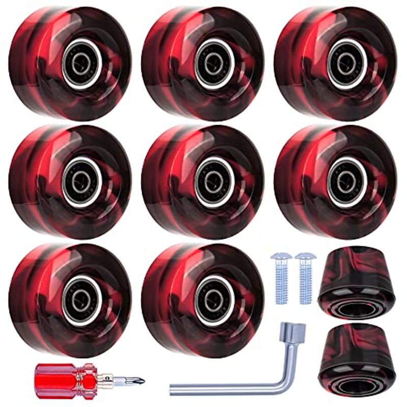 Tanzfrosch 8 Pack Roller Skate Wheels with Bearings Installed and 2 Toe ...