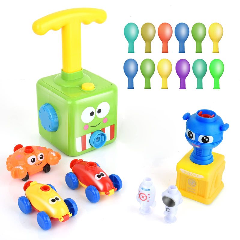 Balloon Powered Car with Launch Pad Toy for Kids Air Inertial Balloon ...