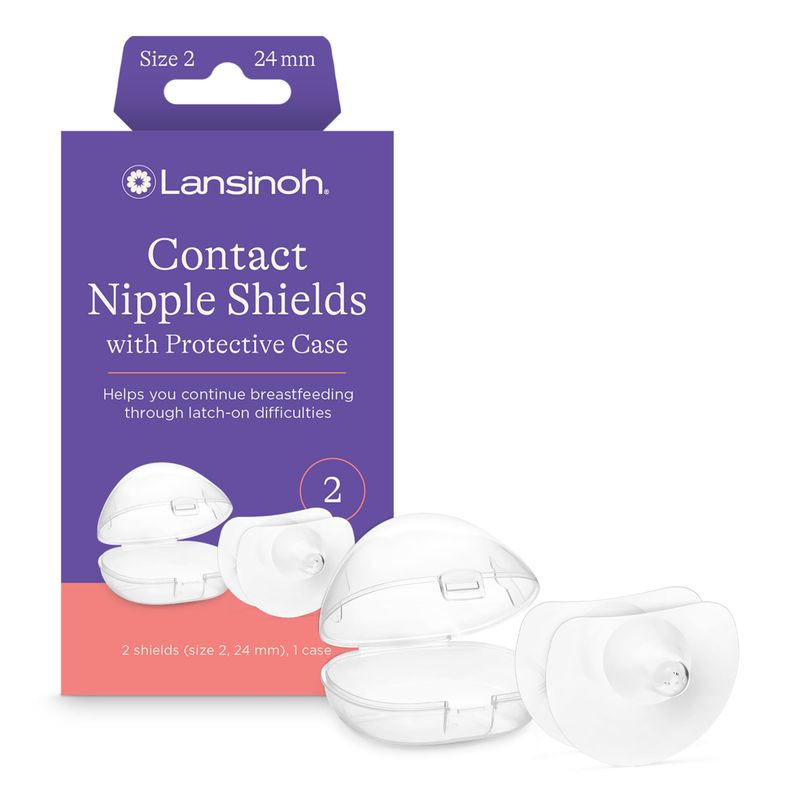 Lansinoh Contact Nipple Shields for Breastfeeding, 2 Nipple Shields (24mm) and Case - EveryMarket
