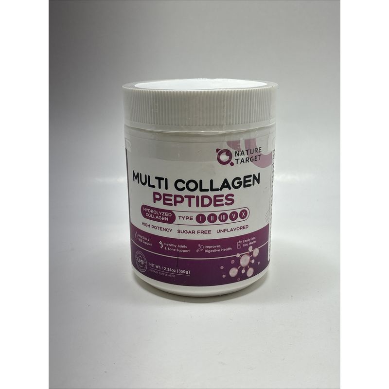 NATURE TARGET Multi Collagen Peptides Powder - Type I II III V X - Hydrolyzed - Online ...