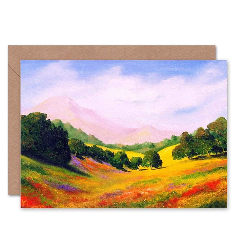 Wee Blue Coo BRIGHT PAINTED LANDSCAPE SUMMER BLANK GREETINGS BIRTHDAY ...