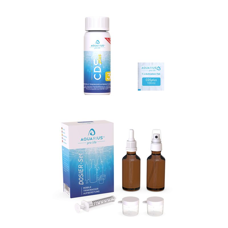 AQUARIUS pro life ® - CDSplus 100 ml + Dosing Set Bundle I Patented Chlorine Dioxide Solution I ...