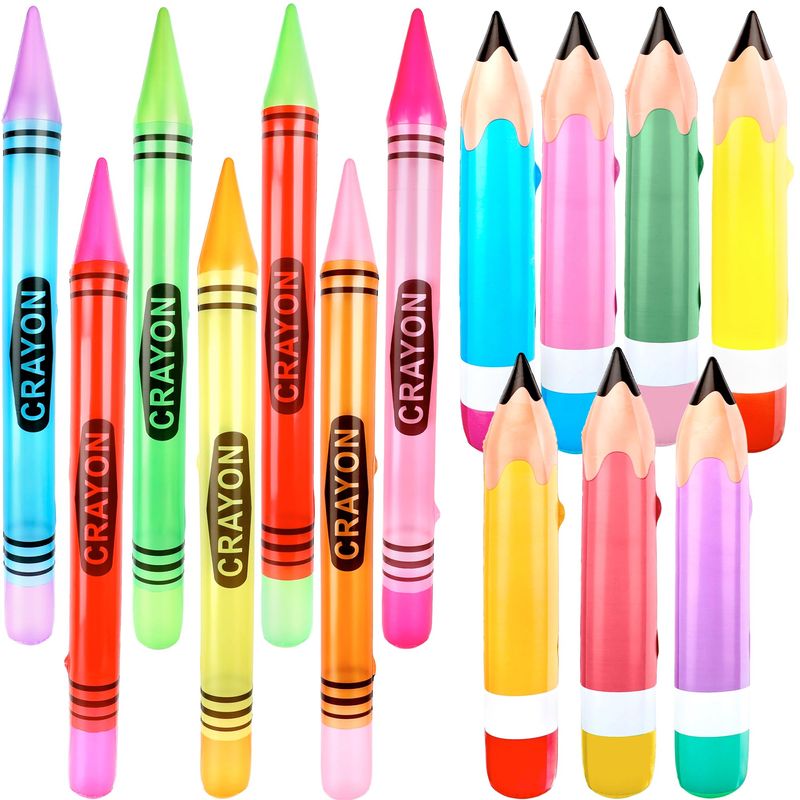 14 Pack 41.3 Inch 27 Inch Inflatable Crayon Pencil Set Giant Blow up ...