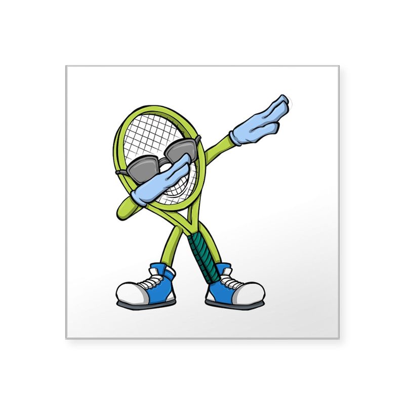 CafePress Tennis Player Dabbing Tennis Racket Tennis Sticker Square ...