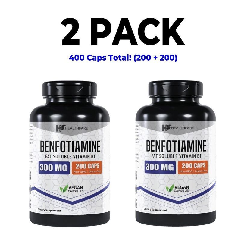 Benfotiamine 300 mg, 2 PACK, 200 capsules (400 total), Fat Soluble ...