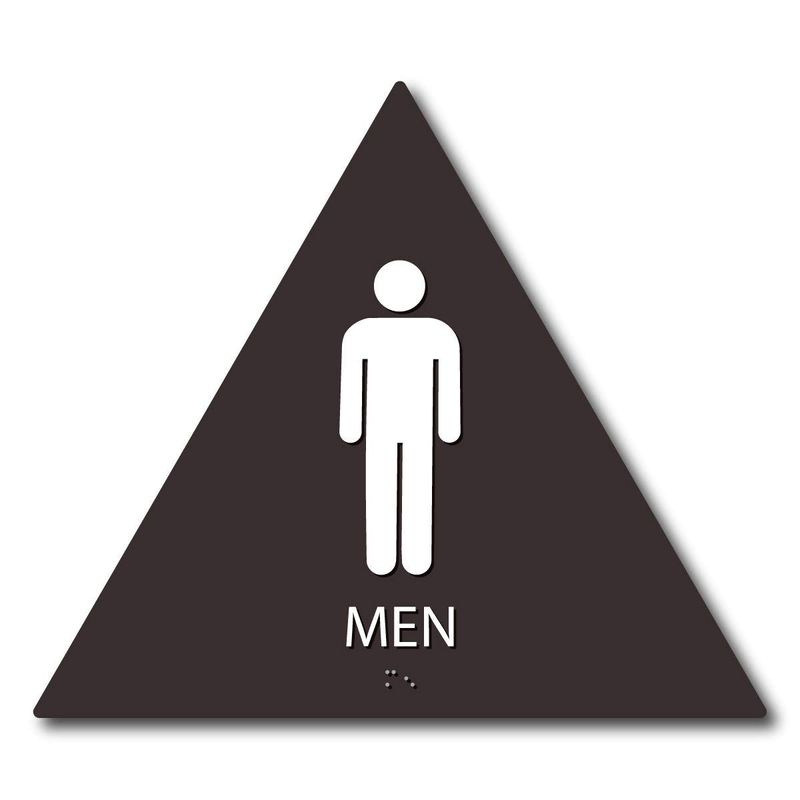 The Sign Studio - 12" Triangle - ADA Compliant- “Men” Restroom Sign ...