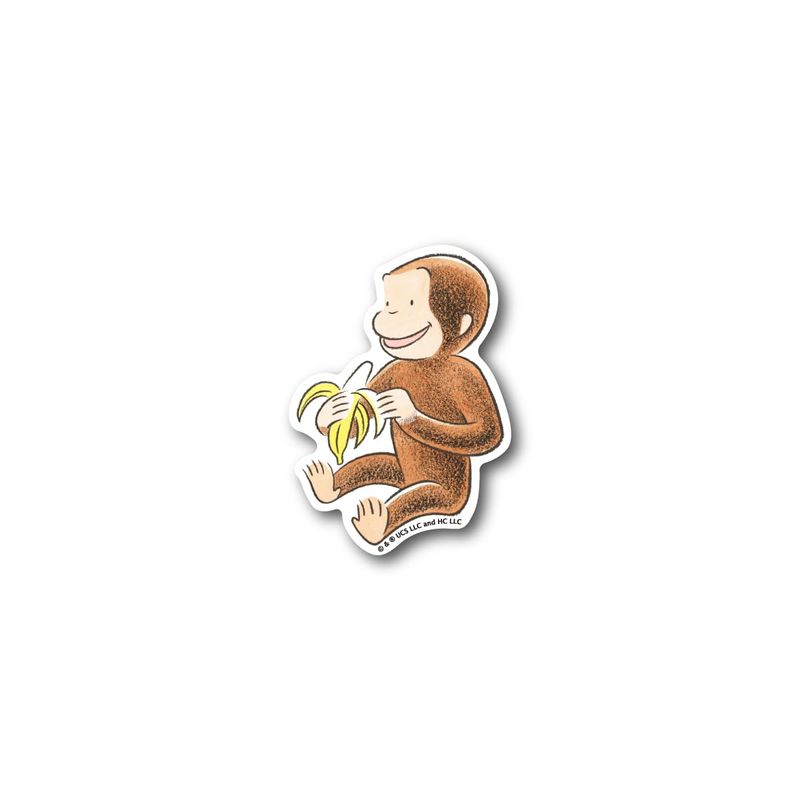 Curious George Die Cut Mini Sticker Picture Book Sitting Banana ...