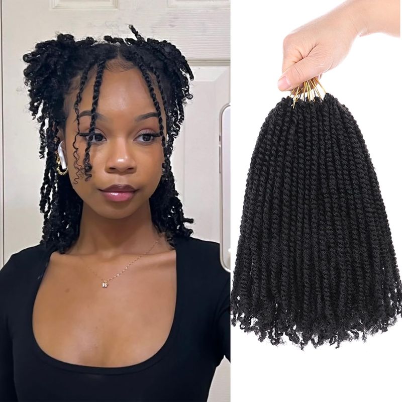Mscat 8 Inch 9Packs Micro Twist Crochet Hair Bob Crochet Braids Pre ...
