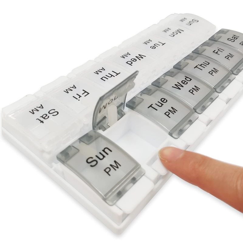DSYSC Pill Boxes 7 Day 2 Times a Day with Opening Push Button, 7 Day ...