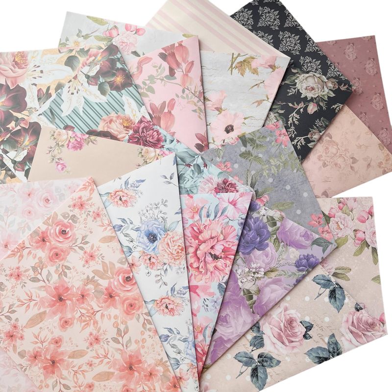 TOHYAN A4 Double-sided Design Paper, Floral Pattern, 90 Fine Paper ...