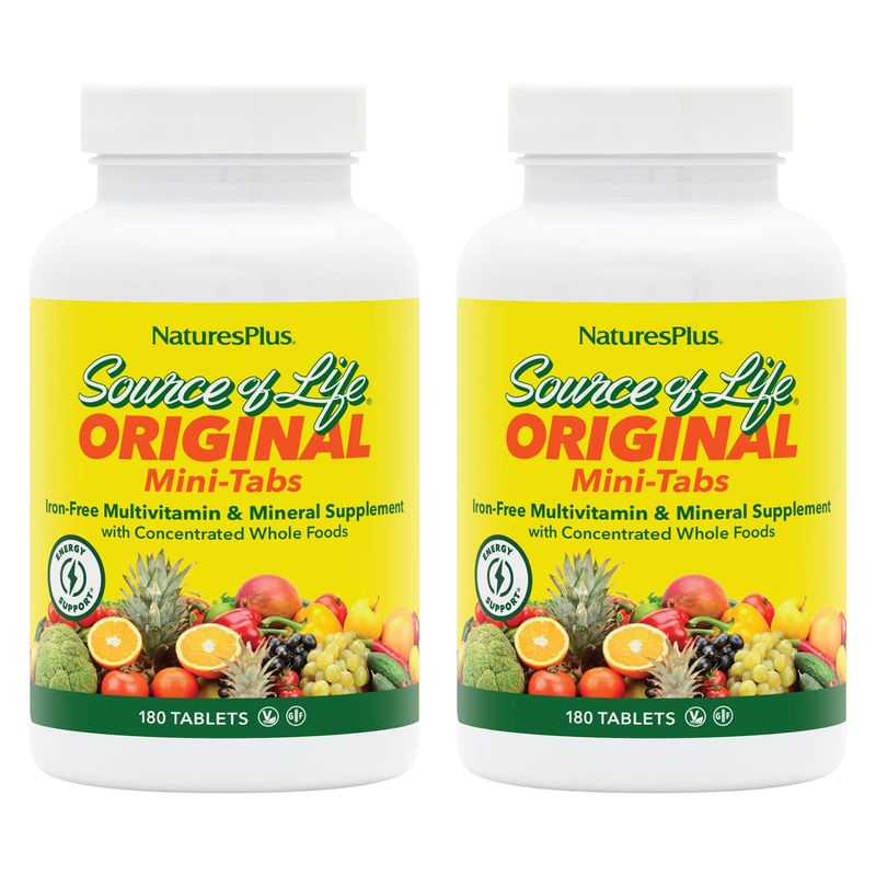 NaturesPlus Source of Life No Iron - 180 Mini-Tabs, Pack of 2 - Multi ...