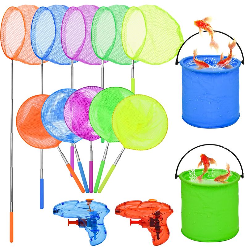 14Pack Kids Telescopic Butterfly Nets Foldable Buckets and Kids Water ...