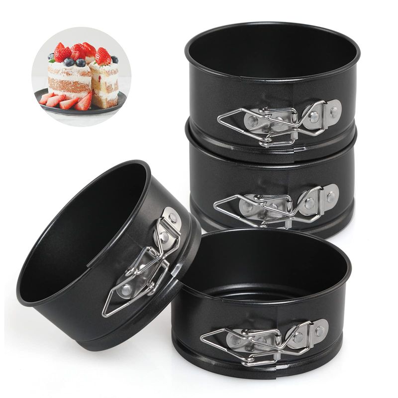 LEADSTAR Cake Tins for Baking, 4 Inch Mini Springform Cake Tin Set ...