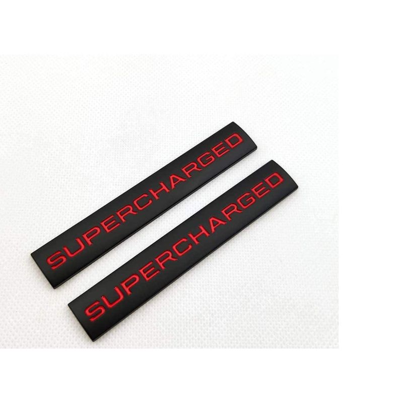 2Pcs 3D Raised Supercharged Logo Car Emblem Premium Auto Badge Rear ...