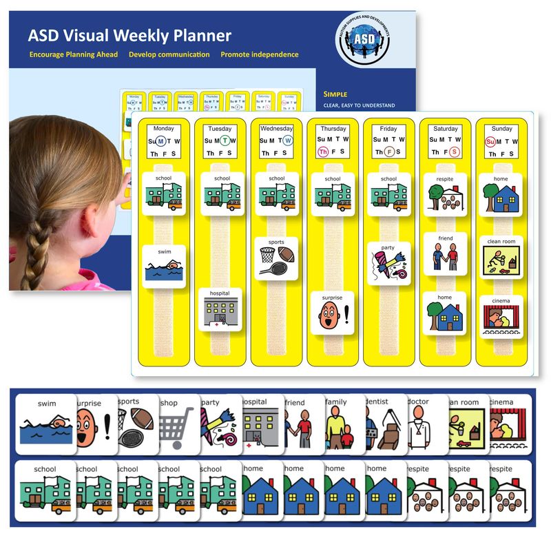 ASD Kids Calendar – Weekly Wall Chart Planner – Large A3 Visual ...