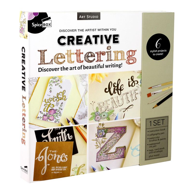 SpiceBox Creative Hand Lettering Kit, Learn Calligraphy Set with ...