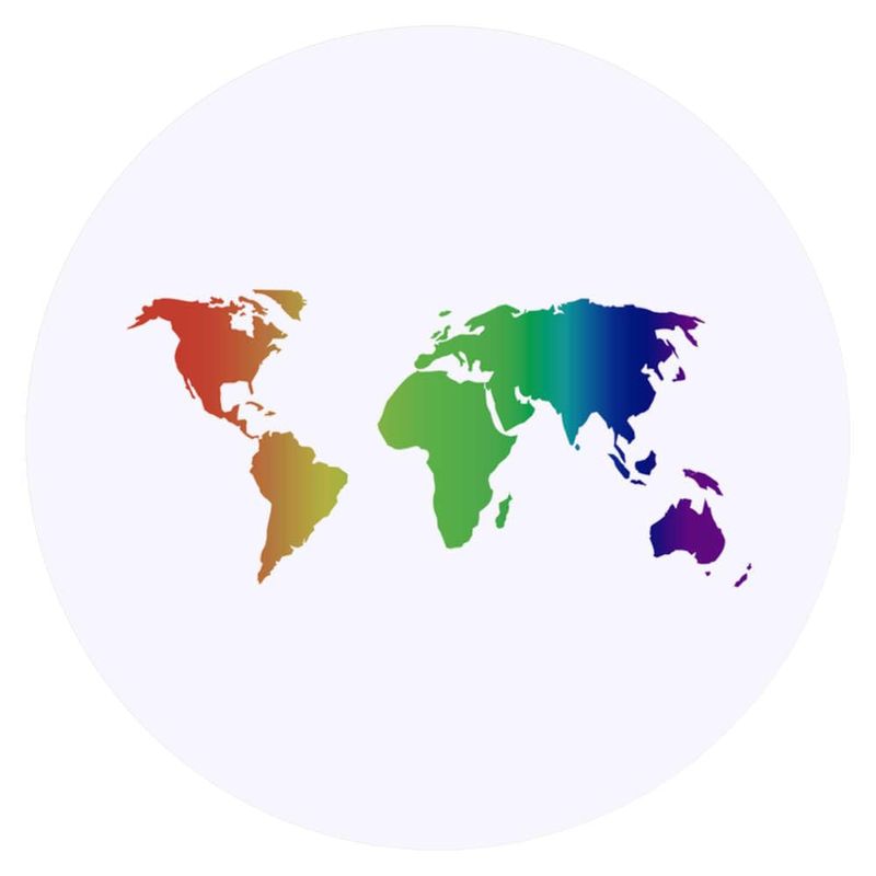 24 x 40mm Round 'Rainbow World Map' Stickers (SK00071418) - Online ...