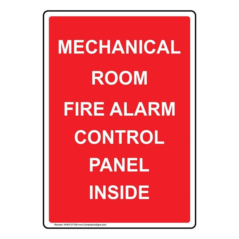 ComplianceSigns.com Vertical Mechanical Room Fire Alarm Control Panel ...