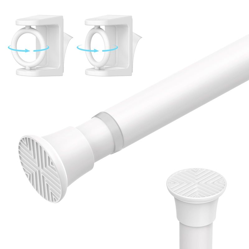 AIZESI Tension Rods For Curtains 45-90cm Net Curtain Rod Extendable No ...