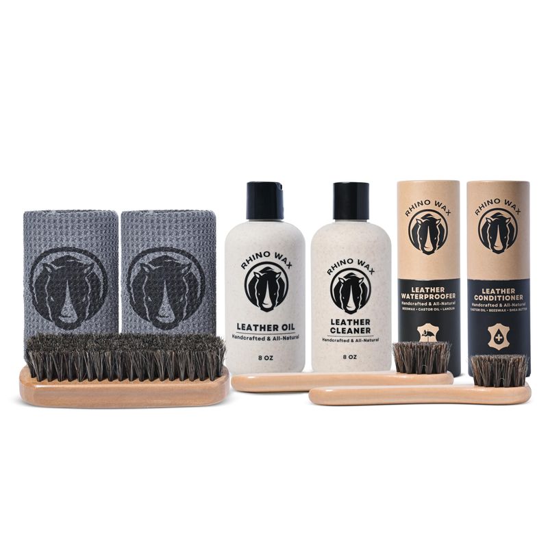 Rhino Wax - Complete Leather Cleaning and Conditioning Kit (Oil ...