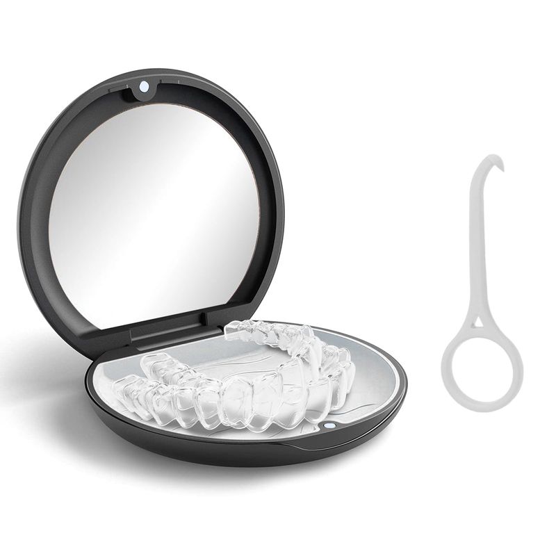 Retainer Case, Portable Denture Box with Mirror Empty Orthodontic ...