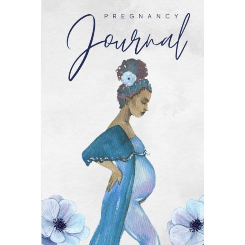 Pregnancy Journal , Planner, Belly Book: Beautiful Cream & Blue Floral ...