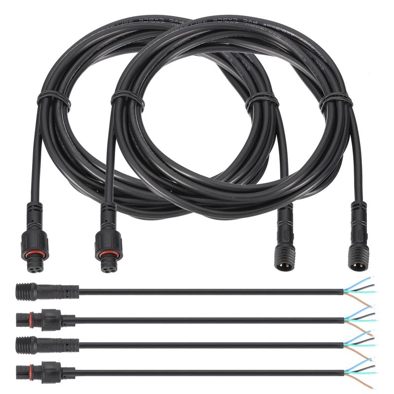 PATIKIL 9.84Ft 4 Pin Extension Cable Wire, 2 Set 22AWG Waterproof IP67 ...