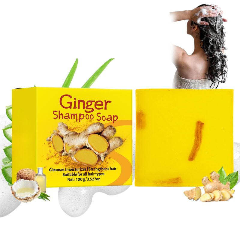 Ginger Solid Shampoo for Hair Growth, Turmeric Shampoo Bar, Natural ...