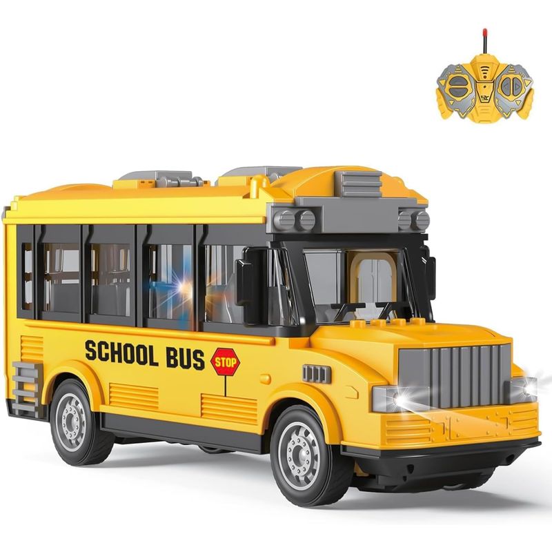 WonderfulGiftShop 2.4GHz RC School Bus Toy for Kids, Remote Control ...