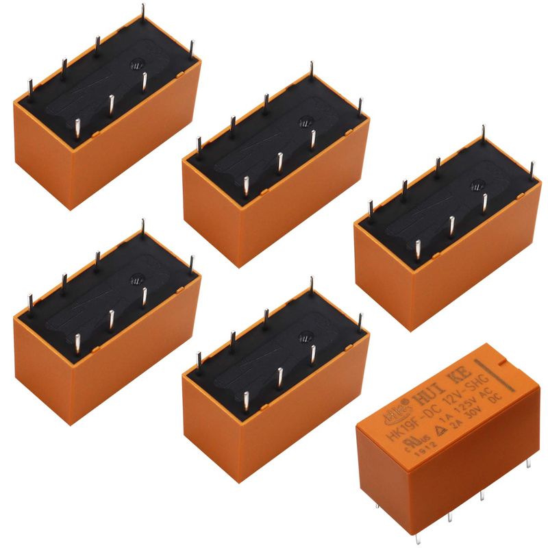 Tnisesm/6pcs Coil DPDT PCB Power Relay DC 12V 8 Pins Mini Power Relay ...