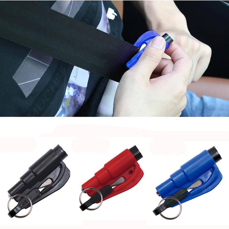 RUIENGCOMM 3 Pieces Car Window Breaker Emergency Keychain Car Escape ...