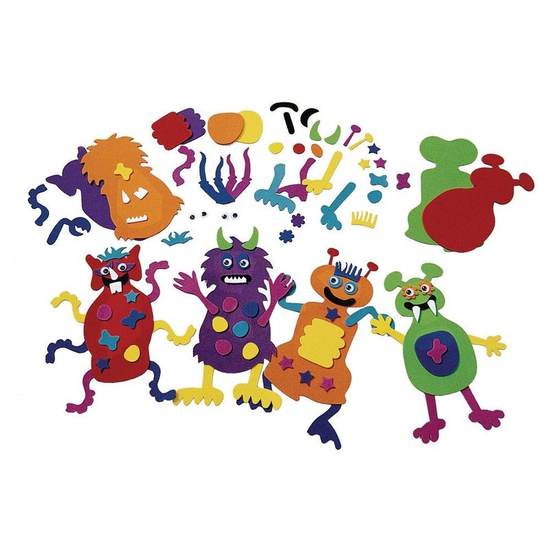 Colorations MONSTERS Foam Monster Making Kit for Kids, Kit for 12 ...
