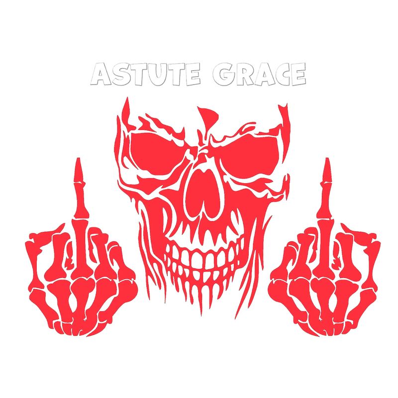 Middle Finger Vinyl Decal, Skull Decal, Skull Sticker, Skull car Window ...