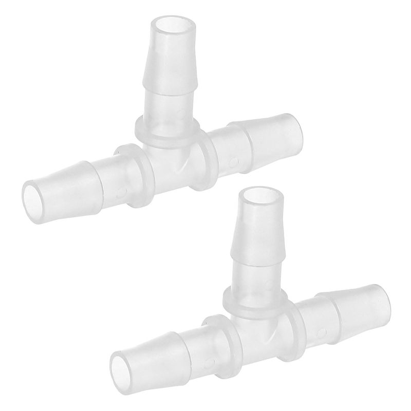 PATIKIL 3/8" Plastic Tee Hose Barb Fitting, 2 Pcs Equal T Shaped 3 Way ...