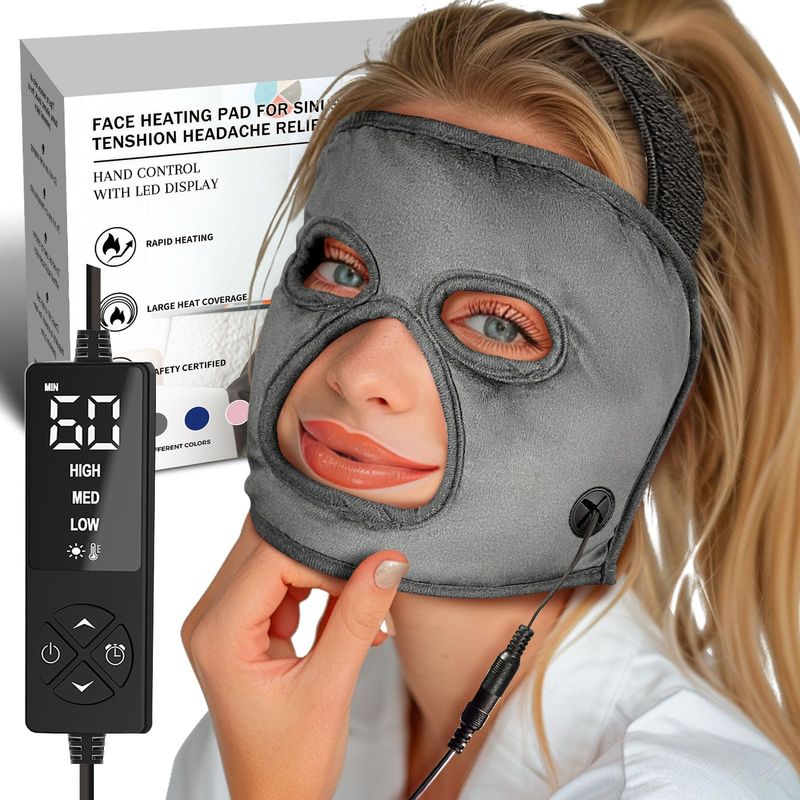 CREATRILL Heated Face Mask - Full Coverage Moist Heating Pad for ...