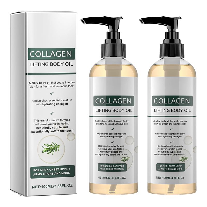 2 Bottles 100ml Collagen Magic Body Oil Firming, Glow Essence Lifting ...