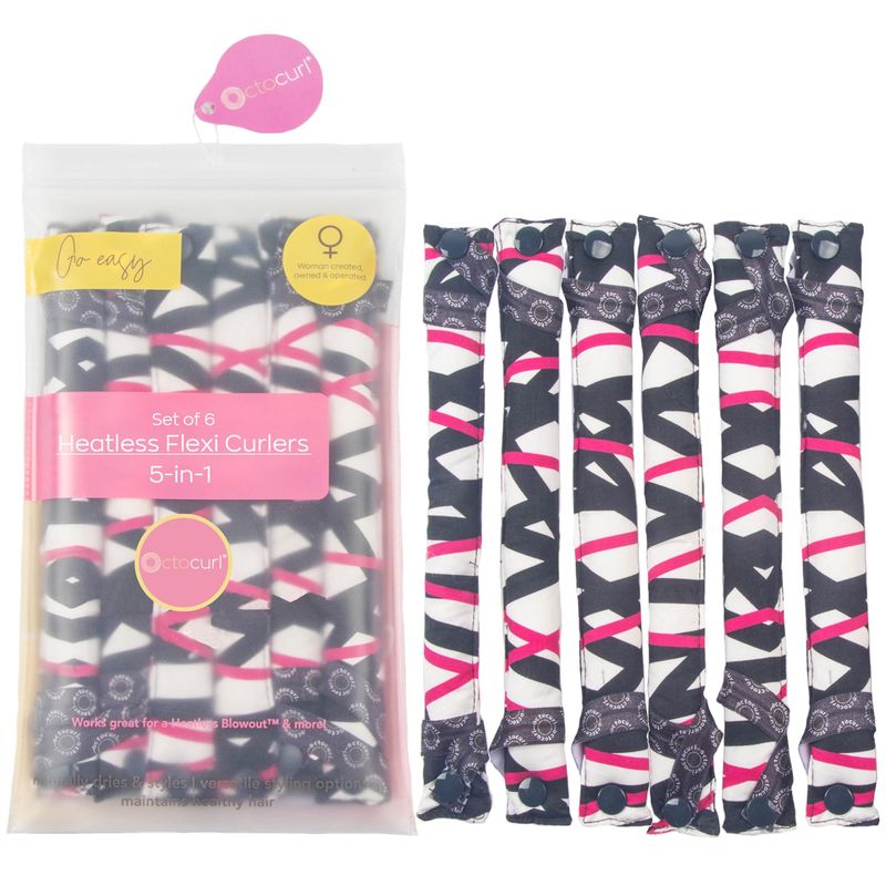 Octocurl Flexi Rods - Heatless Blowout Rods - Set of 6 - Cotton Poplin ...